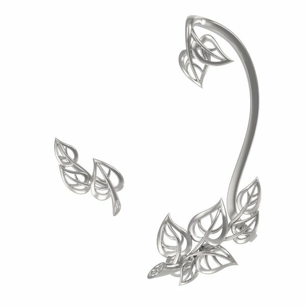 Серьги каффы, серебро, 925 проба