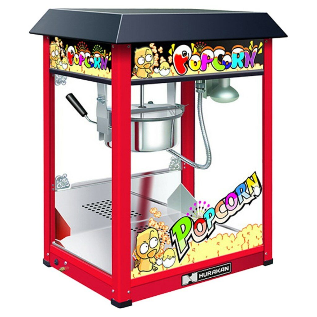 Аппарат для попкорна Hurakan HKN-PCORN2, алюминиевый корпус, механический, красный