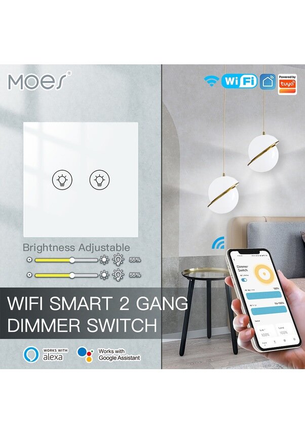 Умный диммер Tuya Wifi - дистанционное управление, таймер, сенсорный, 1/2/3-позиционный, 90-250 В, другое