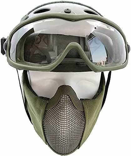 KOYHENG Тактический шлем для пейнтбола с разборной маской на все лицо и набором очков