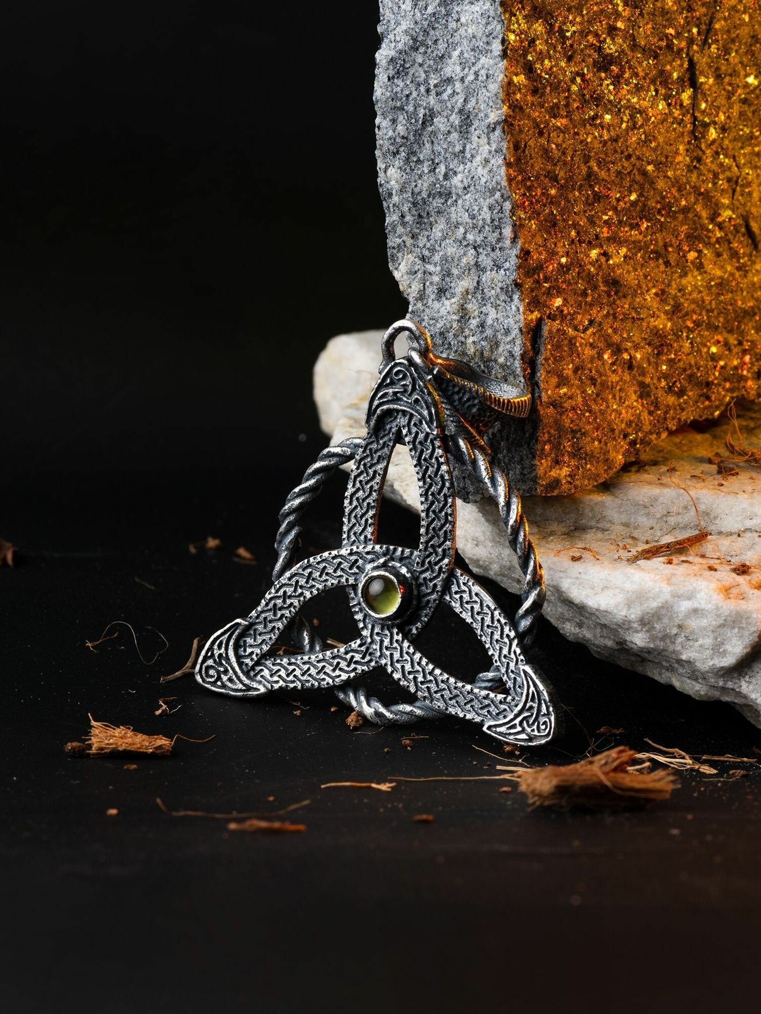 Подвеска, серебро, 925 проба, чернение, бирюза