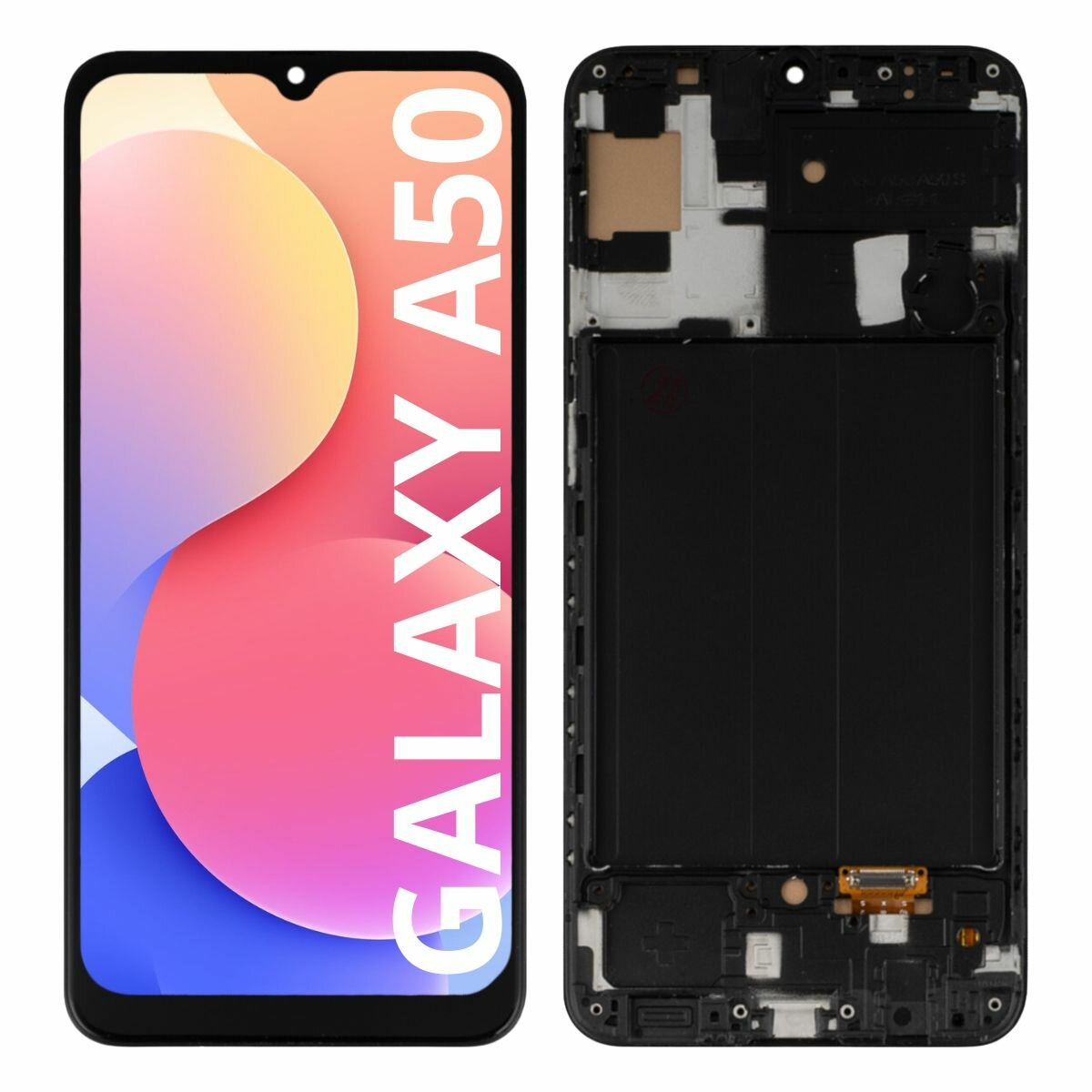 Дисплей для Samsung A505F (A50) модуль с рамкой Черный - (In-Cell)