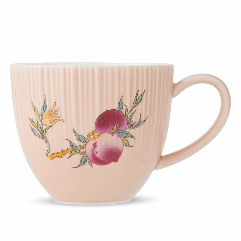 Чашка кофейная. Объединение "гжель". "Каскад" (гранат), v-200мл, розовая, магнезиальный фарфор