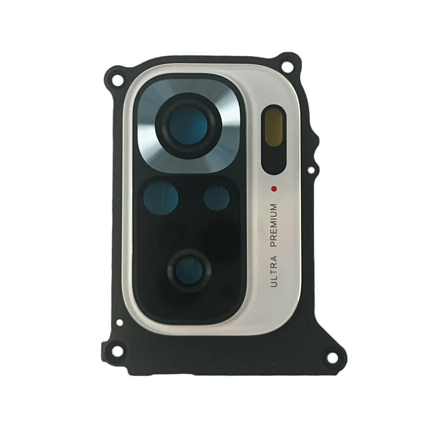 Стекло камеры (линза, объектив) в рамке для Xiaomi Redmi Note 10, 10S Белый