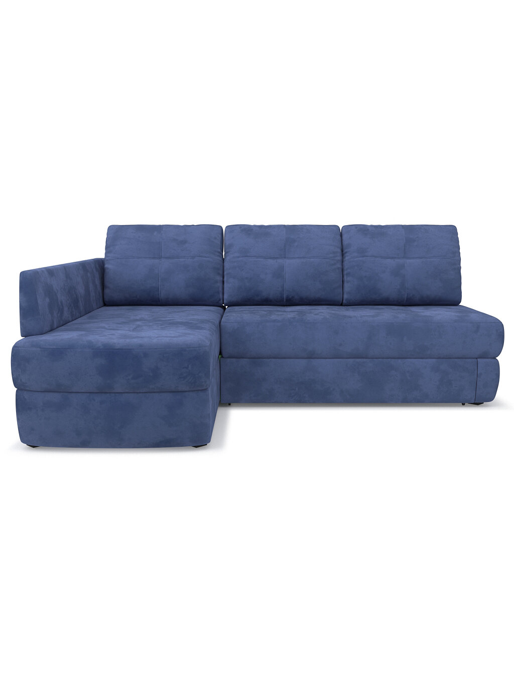 Угловой диван-кровать PUSHE Арно, левый угол, велюр, синий Nebby 030