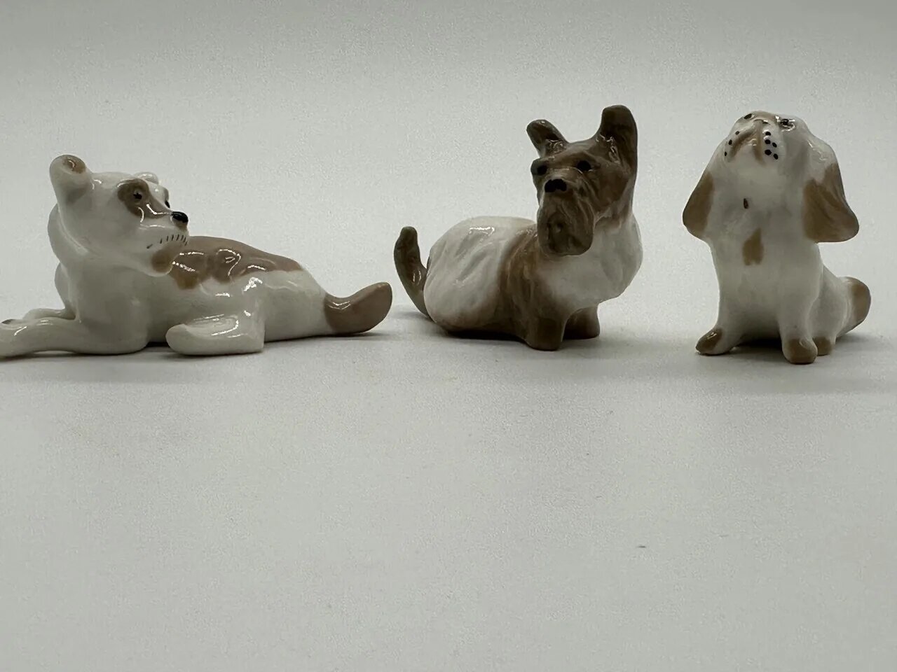 Статуэтки Лфз Собачки 3 штуки фарфор ссср 1970 годы винтаж