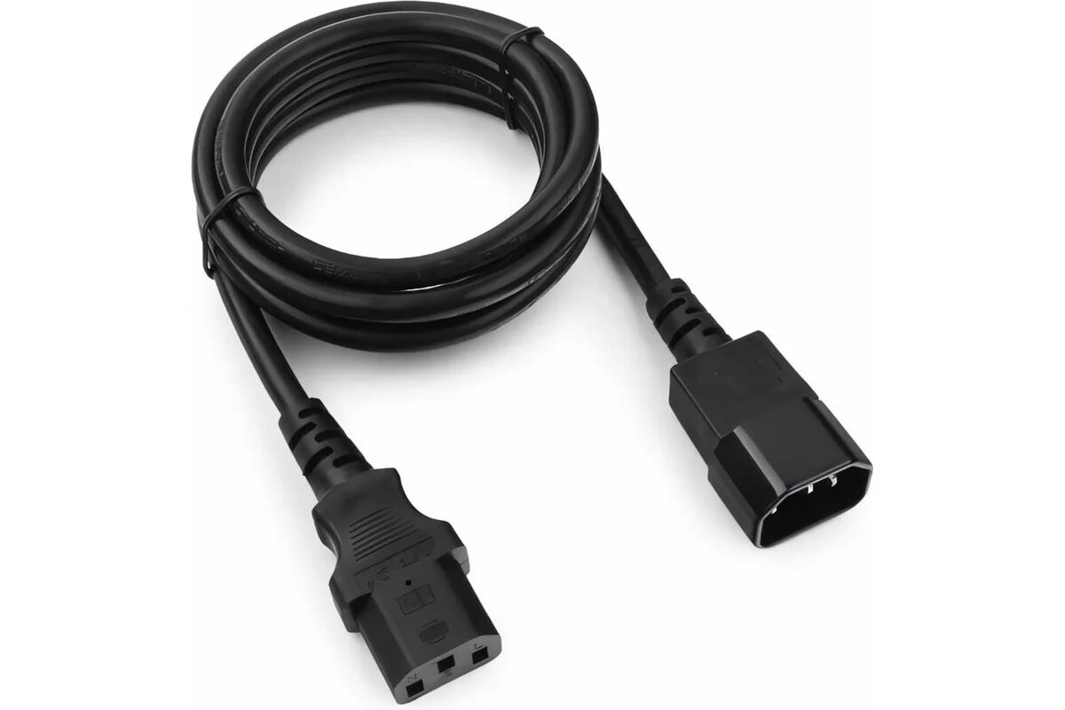 Cablexpert кабель питания C13-C14 1.8м 3x1 мм² черный PC-189-1-1.8M для ПК и монитора