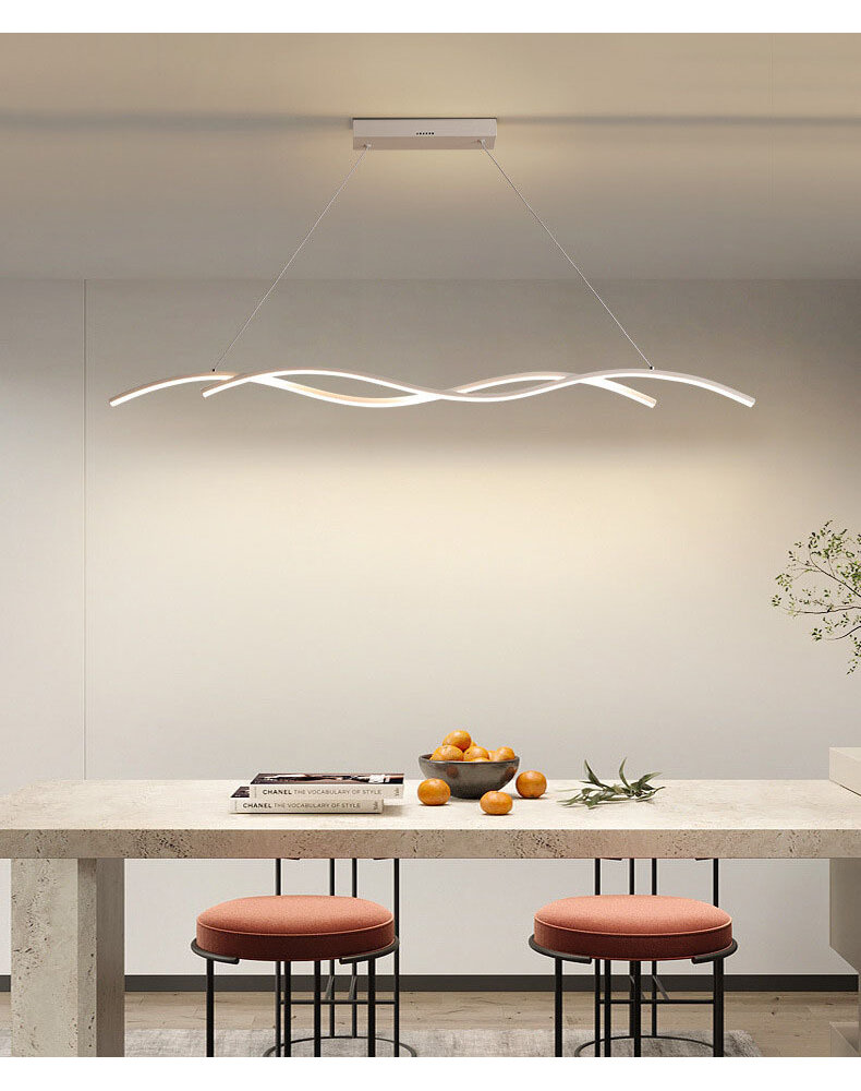 LED Светильник подвесной Диммируемая с Дистанционное управление для Столовая Кухня Офис Столом Люстра (Белый, 90см) — фото 1