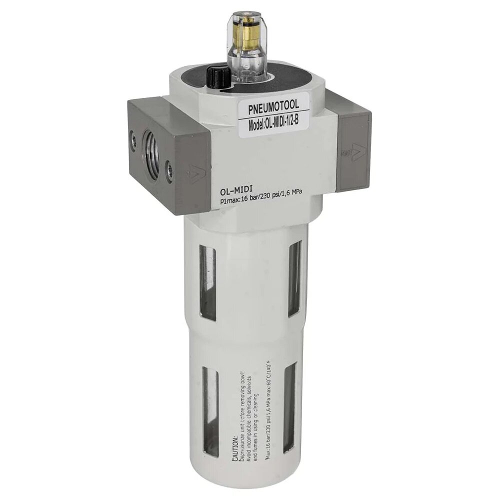PI TOOLS Лубрикатор пневматический OL-PIT-MIDI-G1/2", 6100 л/мин, металлический корпус, Арт. 5919