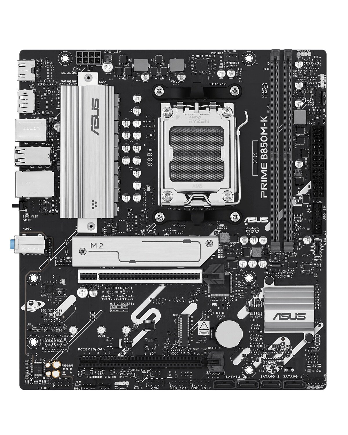 Материнская плата ASUS PRIME B850M-K mATX AM5 AMD B850 2xDDR5 (128ГБ)