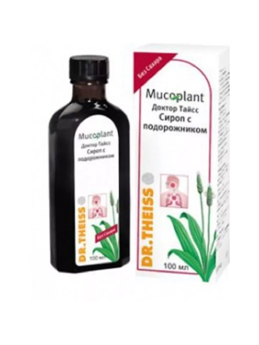 Доктор тайсс сироп с подорожником б/сахар 100 млфл-1шт.