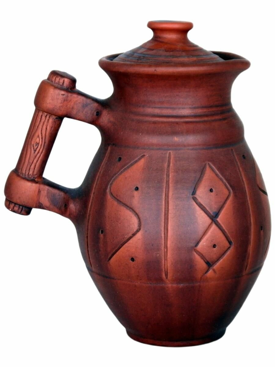 Кувшин "Богатырский" + глазурь, глина, керамика, ручная работа