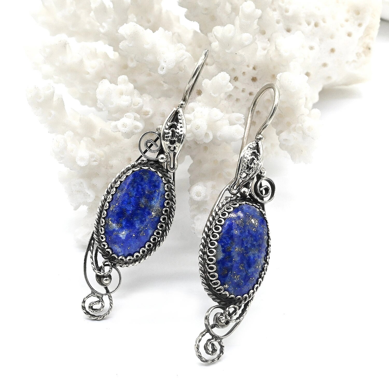 Серьги, лазурит