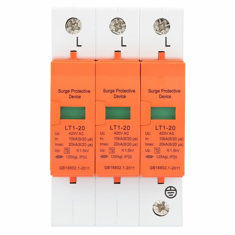 3P 10kA-20kA 420V AC Дом защитное устройство разрядника низкого напряжения