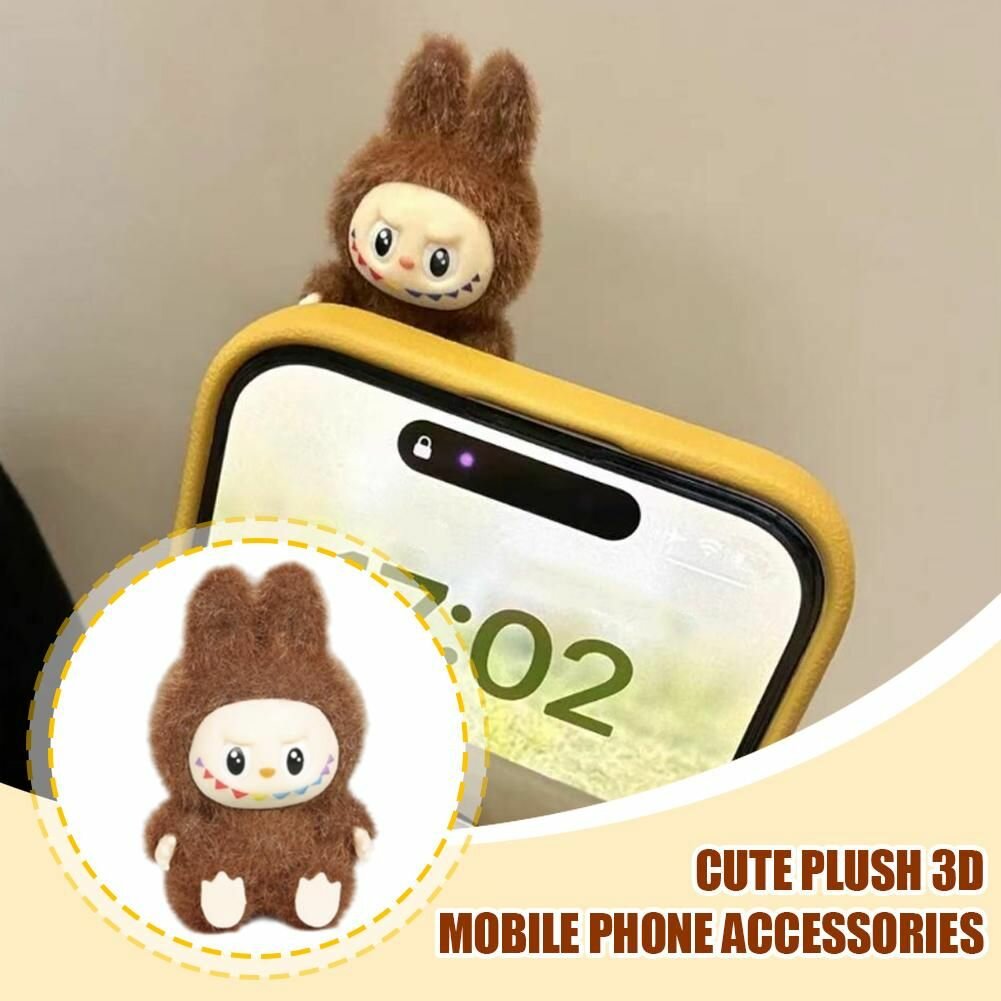 Labubu милые плюшевые 3D мобильные телефоны аксессуары для iPhone 16 15 Kawaii кукла