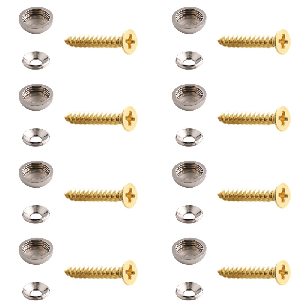 8 латунных декоративных шурупов с крышкой-серебро 15 мм