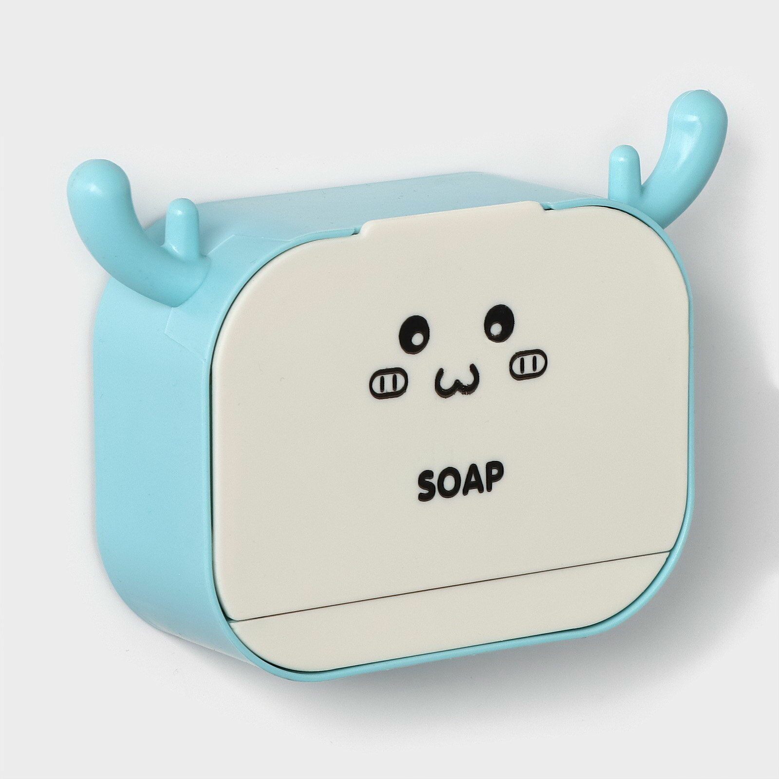 Мыльница "Барашек", пластик, 15.5x10.5x4 см, голубая, тип: дорожная