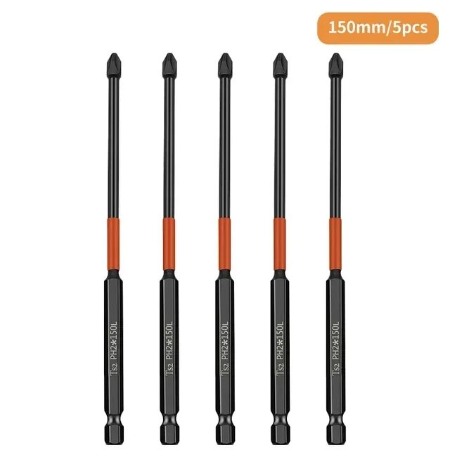 Набор магнитных крестовых бит PH2 25/50/65/70/90/150 мм 5pcs 150mm