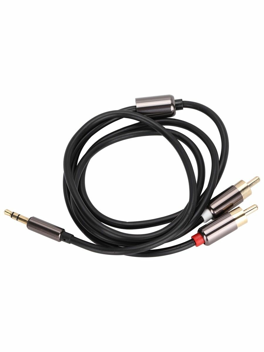 Кабель-адаптер для аудио с разъемами RCA от 3,5 мм до 2, Y-разветвитель, Aux шнур, 1 м, высокое качество, черный