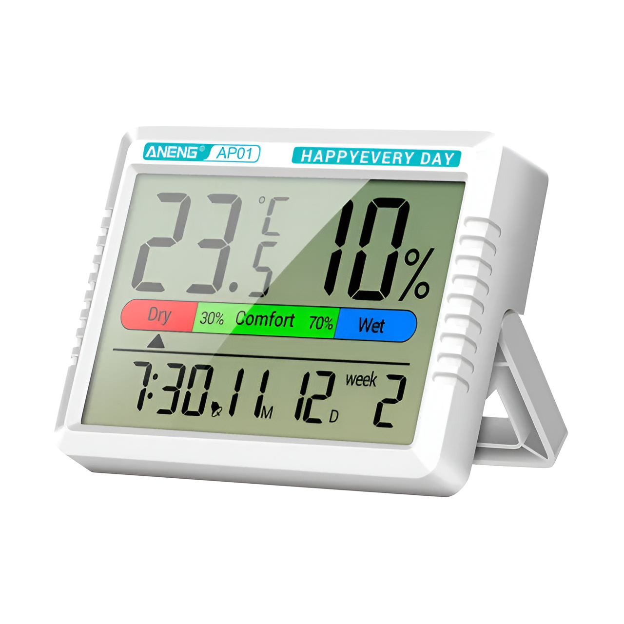 Термогигрометр Aneng AP01, белый, настольный, беспроводной, ЖК-экран