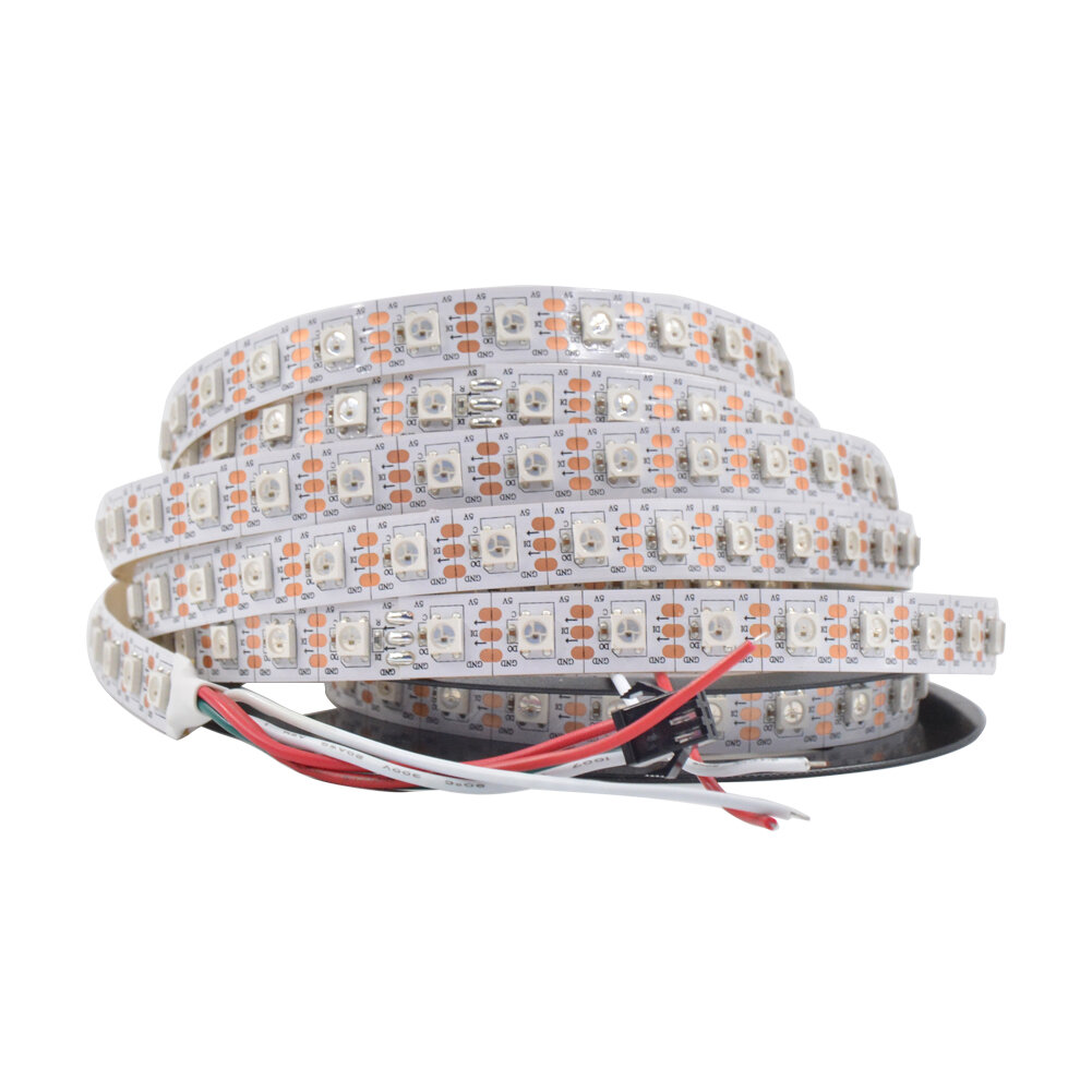 5m WS2812B пиксельная светодиодная полоса 74 пикселей / м IC Встроенная 5050 RGB с адресной записью 10MM шириной IP20