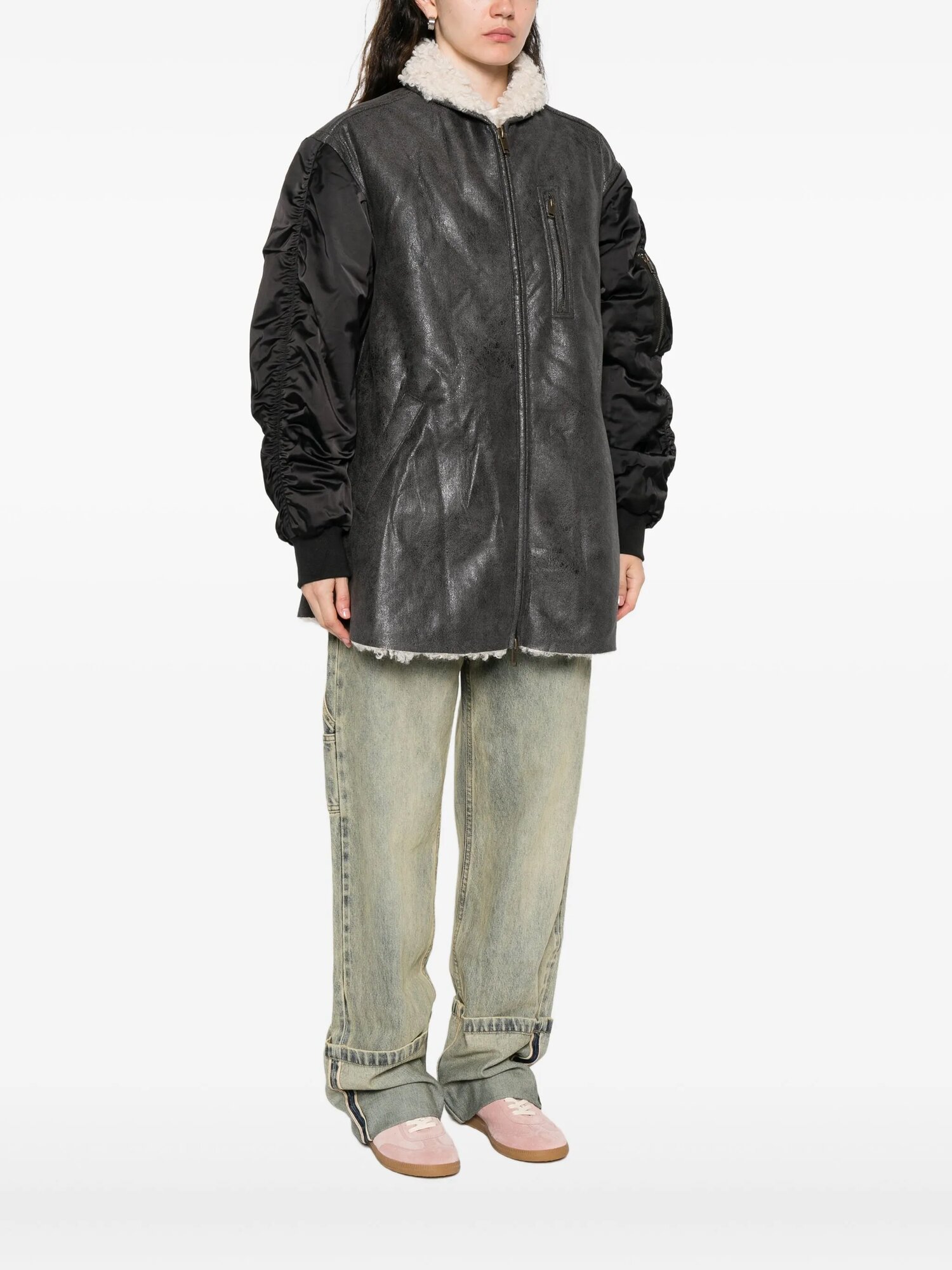 Бомбер Isabel Marant Metallic-effect bomber jacket, размер 38, черный — фото 1