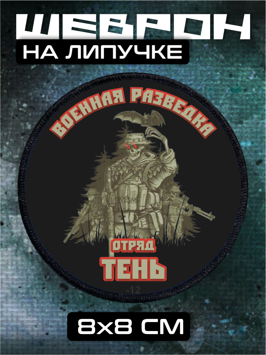 Шеврон на липучке Военная разведка отряд Тень эмблема