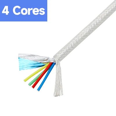 Серебристый экранированный провод Hi-Fi 2/3/4/6 жил 0.15/0.2/0.35/0.5 мм² Square 0.2mm, 4 Cores, 1 Meter