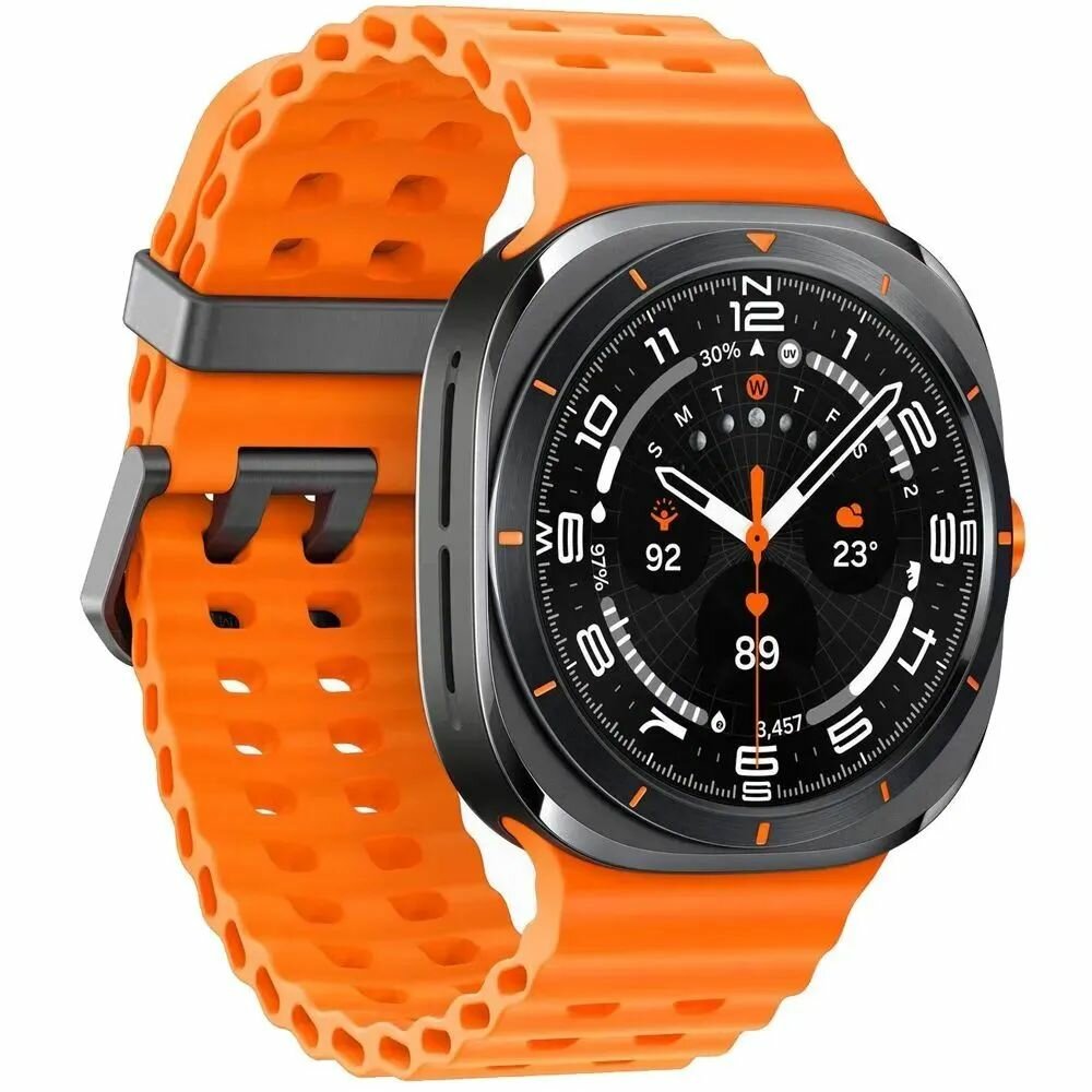Умные часы Samsung Galaxy Watch Ultra (2025), 47mm LTE SM-L705F Titanium Gray (оранжевый ремешок)