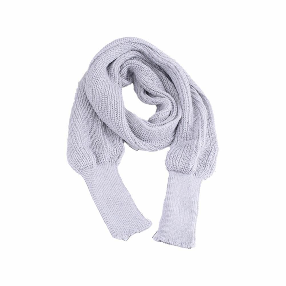 Универсальная вязаная накидка 175 см с рукавами, однотонное на осень и зиму