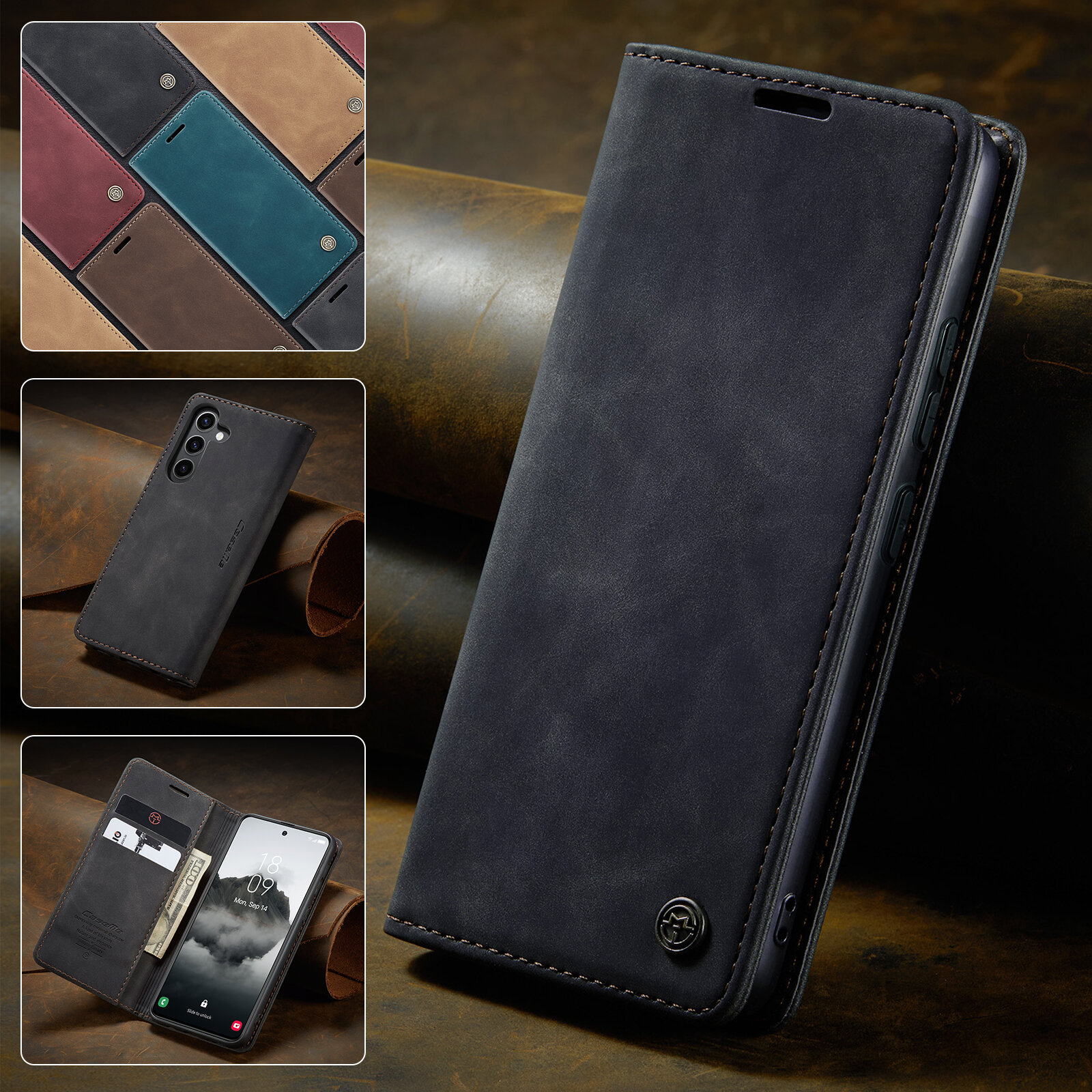 Чехол Для Samsung Galaxy S24 Plus / Самсунг Галакси S24+, soft touch, кобура, искусственная кожа, защита камеры, ударопрочный, усиленные углы, Samsung, Samsung Galaxy S24 Plus, black
