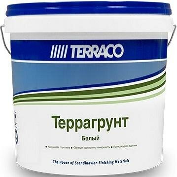 Грунт Белый Terraco Terragrunt White 5кг Проникающий, Пигментированный для Внутренних и Наружных Работ / Террако Террагрунт Вайт.