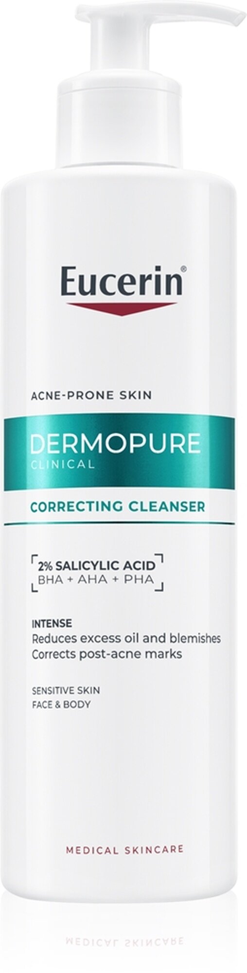 Eucerin Отшелушивающий очищающий гель для лица и тела DermoPure Clinical Correcting Cleanser, 400 мл