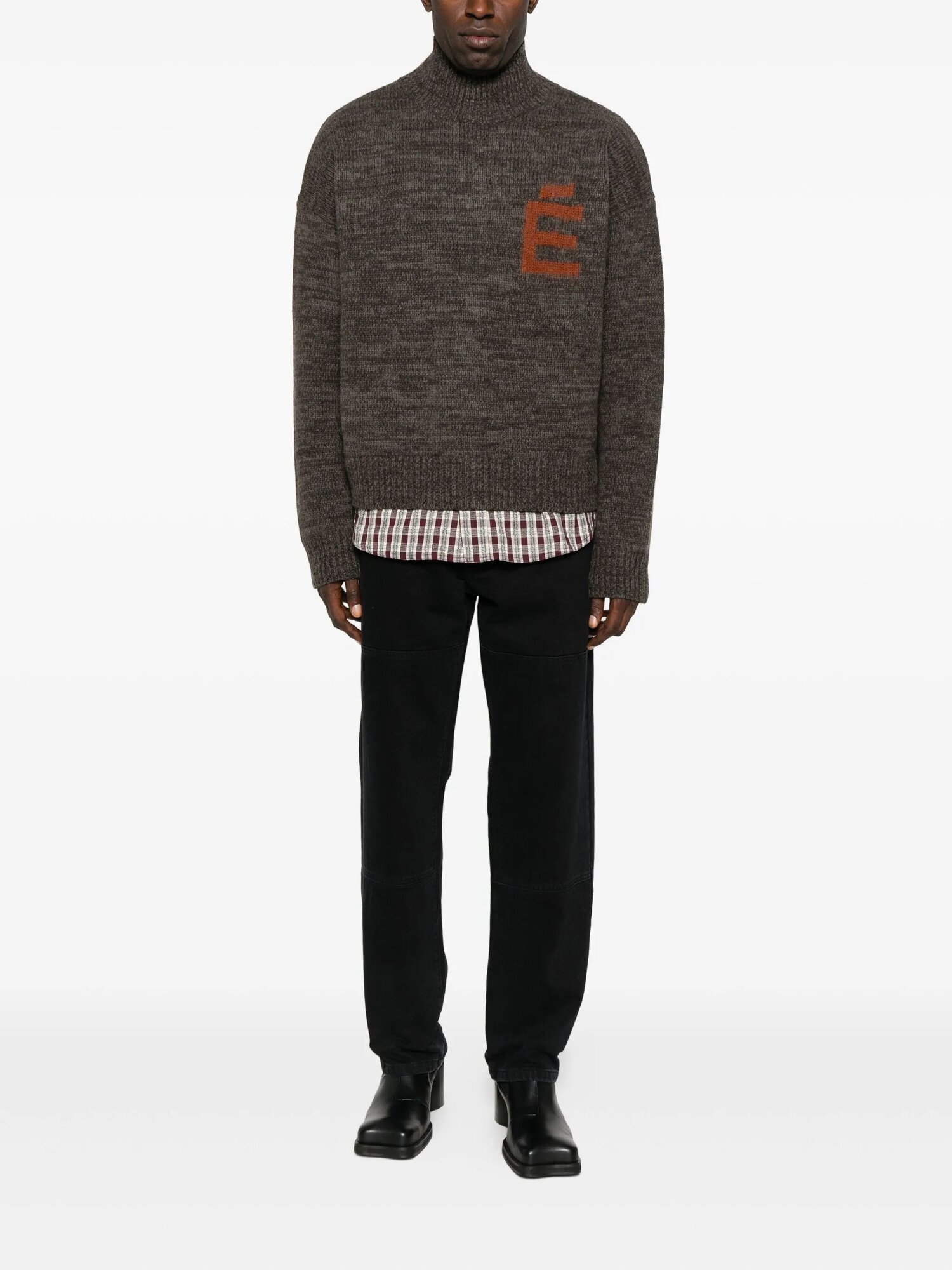Свитер Etudes Funnel-neck logo sweater, размер 48, , коричневый — фото 1