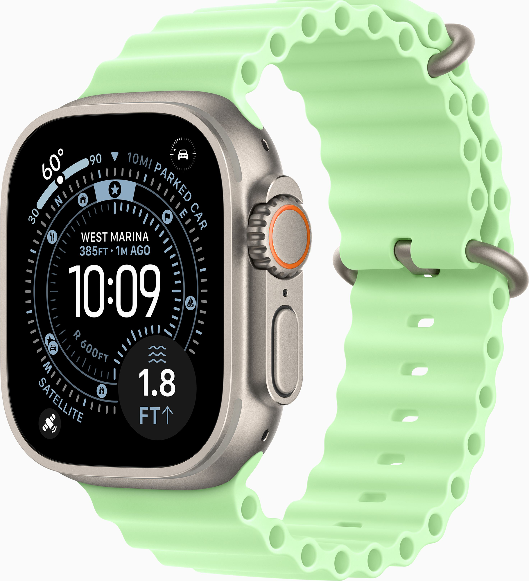 Умные часы Apple Watch Series Ultra 3, 49 мм, GPS+Cellular, Natural/Neon Green Ocean Band