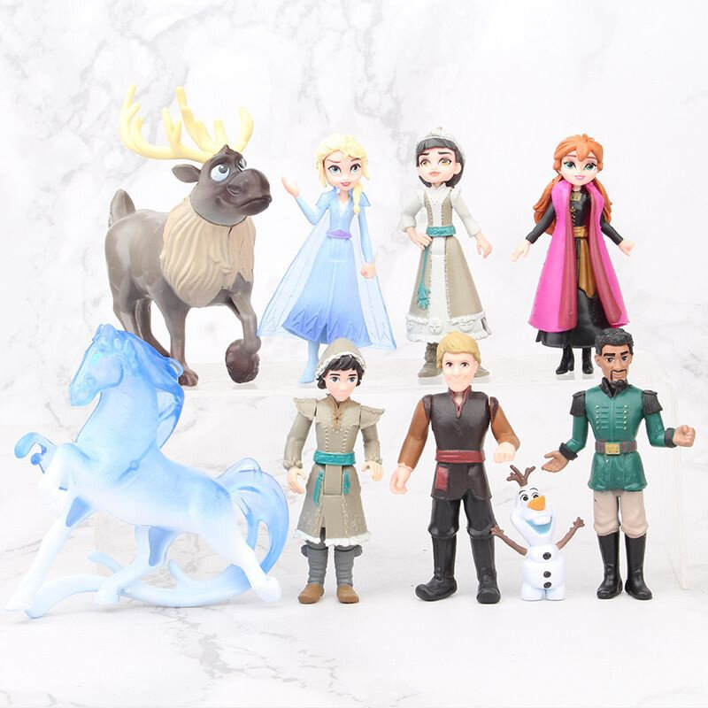 Набор фигурок Холодное сердце Анна, Эльза, Олаф, Кристофф, Свен 9шт (5-11см)