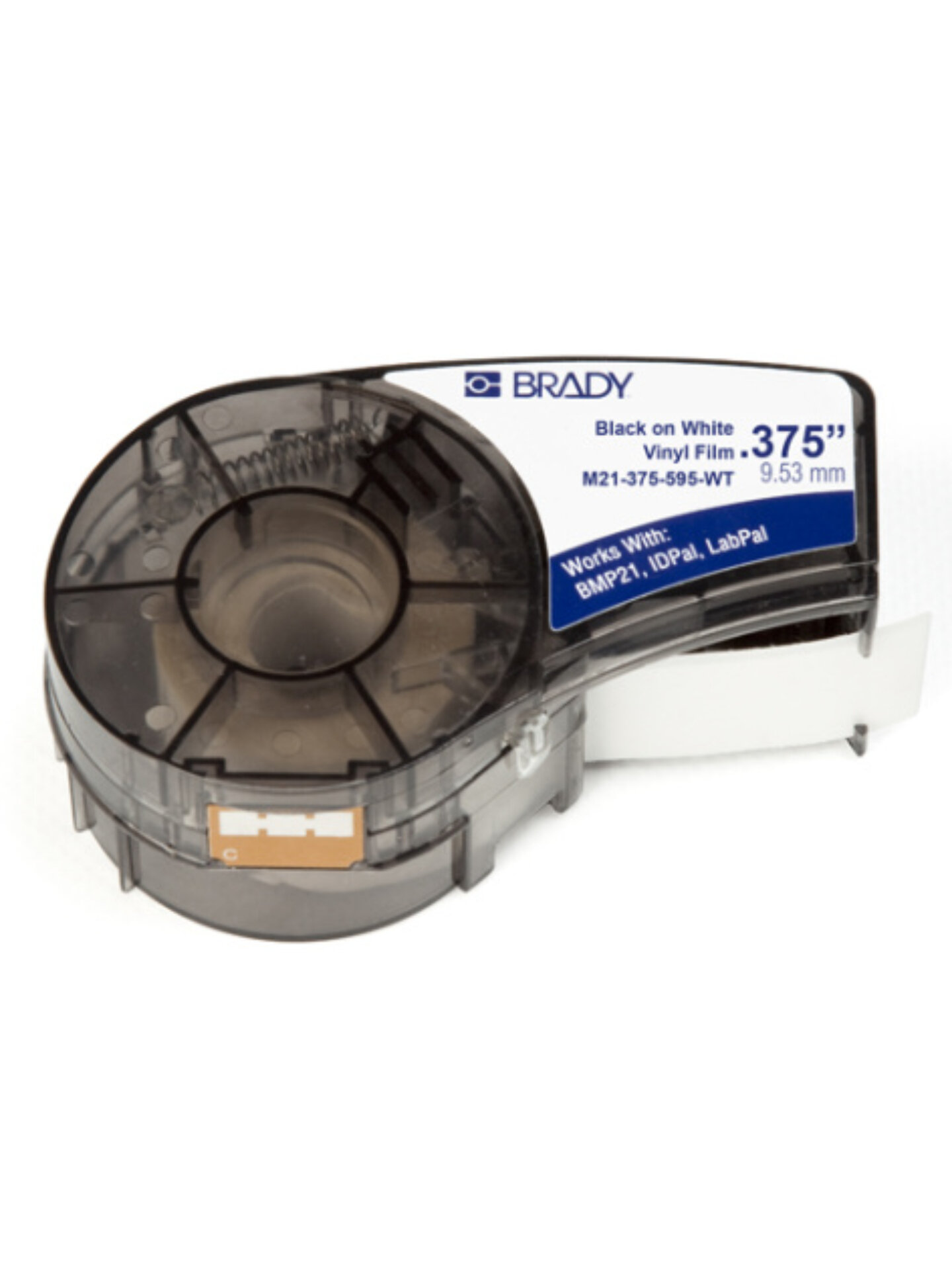 M21-375-595-WT лента Brady 9.53 мм/6.4 м, винил, черный на белом