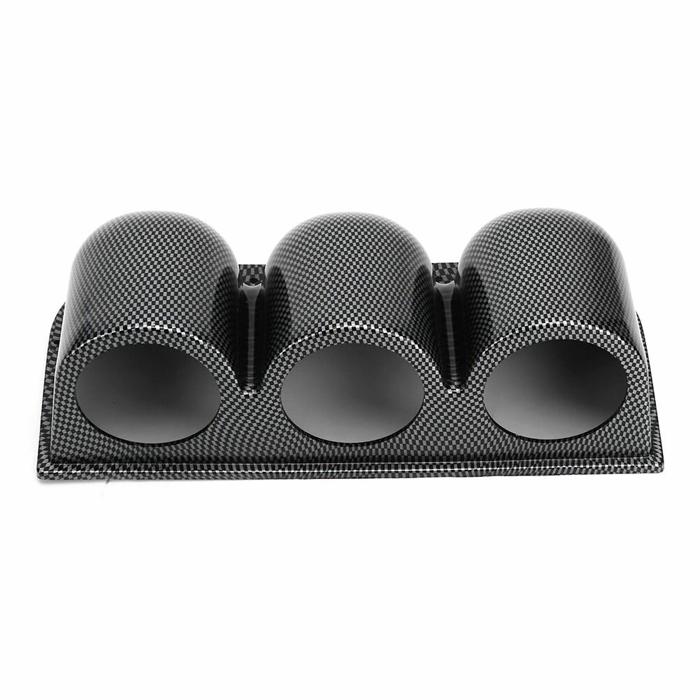 Приборная панель 2 дюйма 52 мм внешний вид из углеродного волокна с тремя отверстиями в корпусе приборной панели