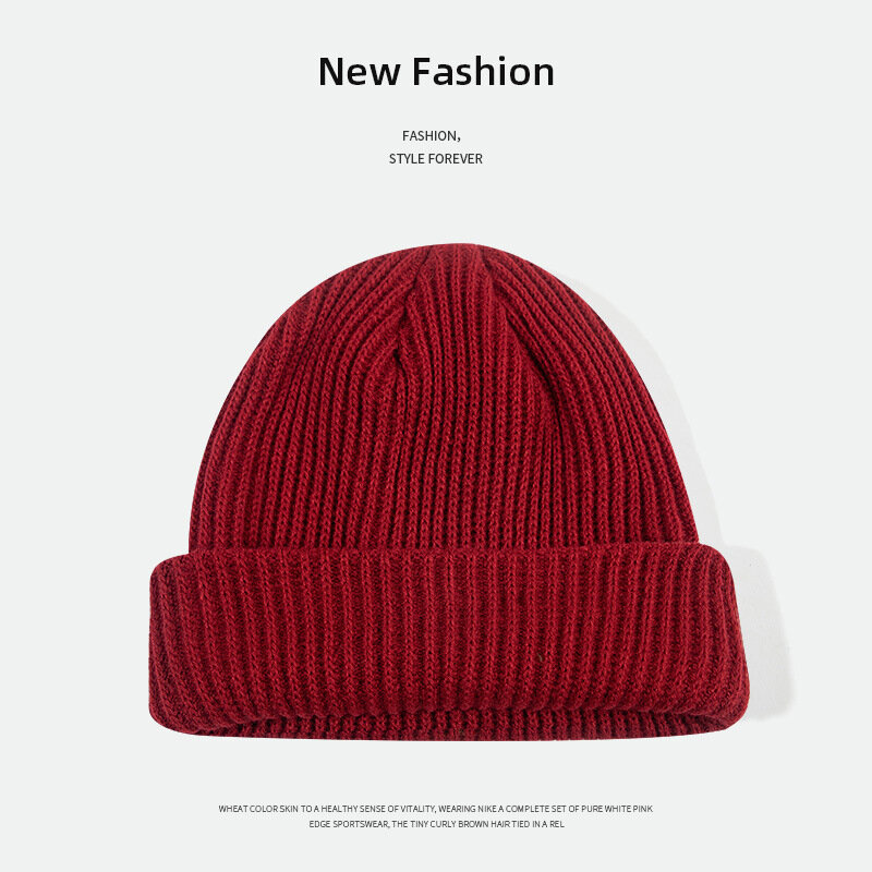 Шапка из толстой шерсти с большой окружностью головы и маленьким лицом, однотонная, для мужчин и женщин на осень и зиму, теплая и морозоустойчивая шапка для женщин.