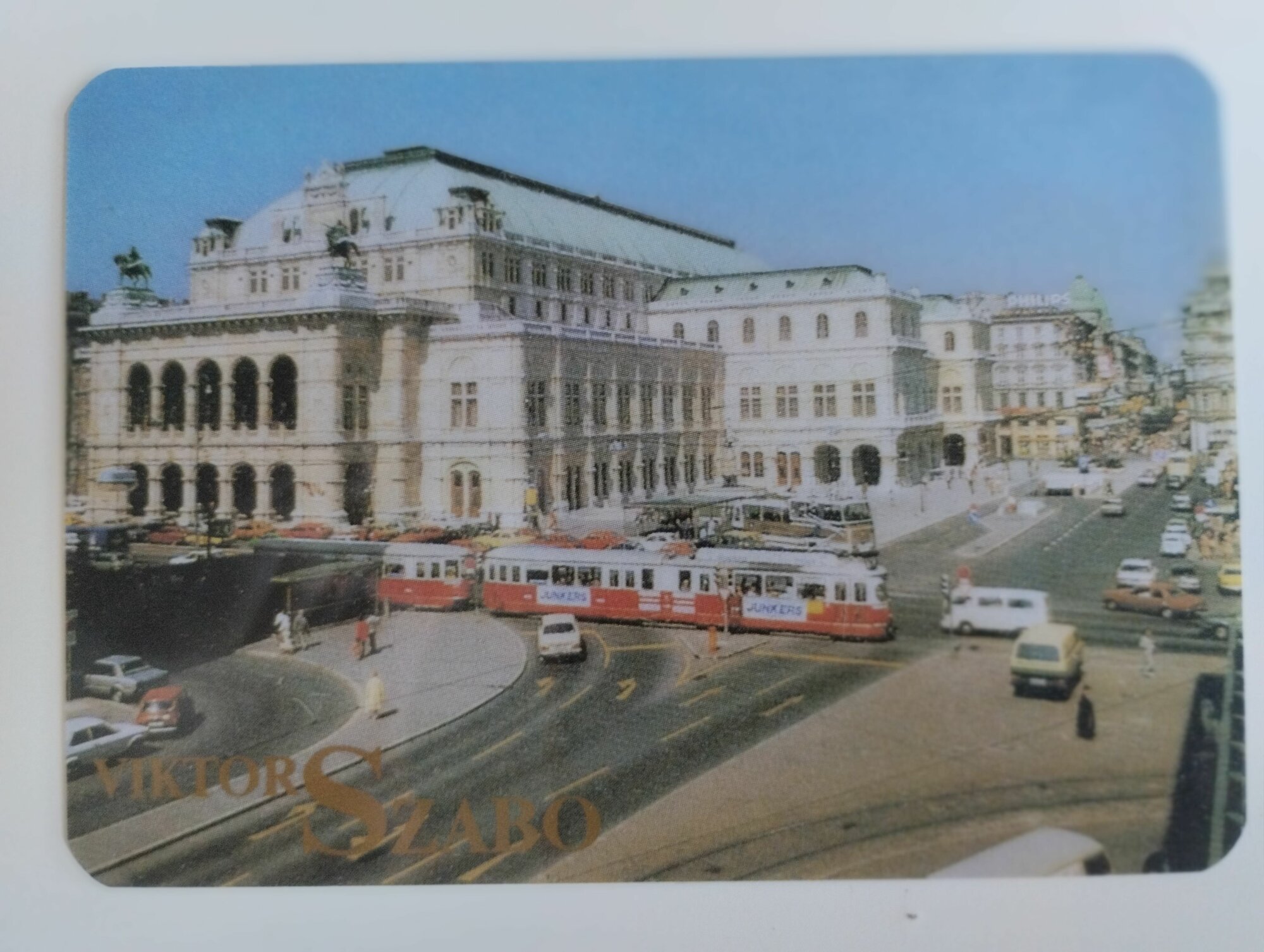 Карманный пластиковый календарик СССР. 1989 год. Трамвай