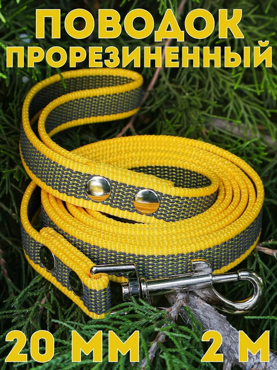 Поводок прорезиненный для средних/крупных пород собак 20мм, 2м DOG JOYS