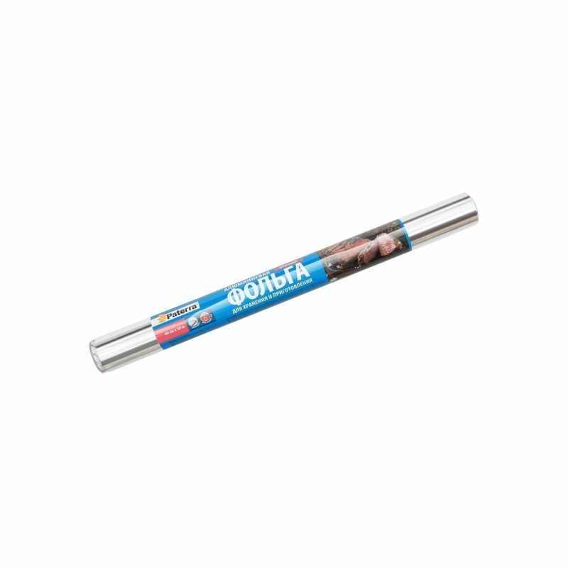 Фольга пищевая Paterra, 44х10 м, серебристая, для выпечки, алюминиевая