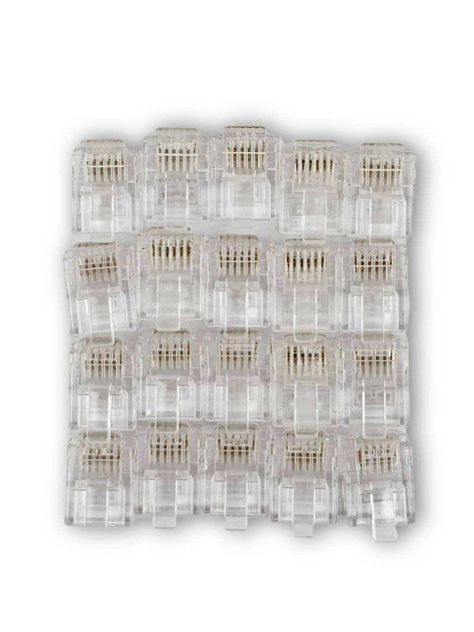 Штекер телефонный 6P6C на кабель, RJ-12, 20шт