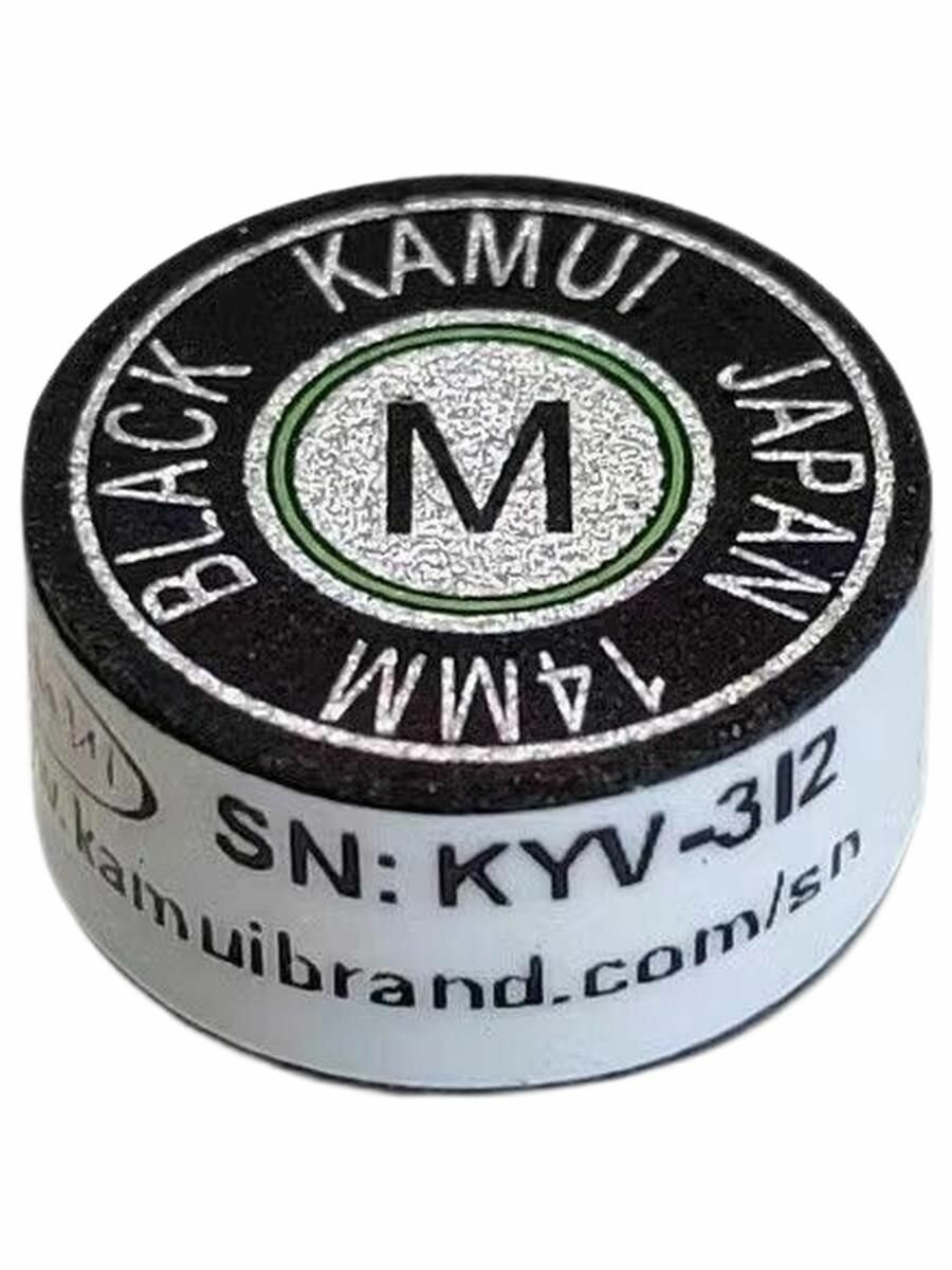 Бильярдная кожаная головка Kamui Roku pyramid state, черная, 1шт.