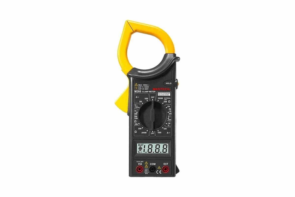 Клещи токовые Mastech M266, измерение напряжения, сопротивления, тока, прозвонка цепи