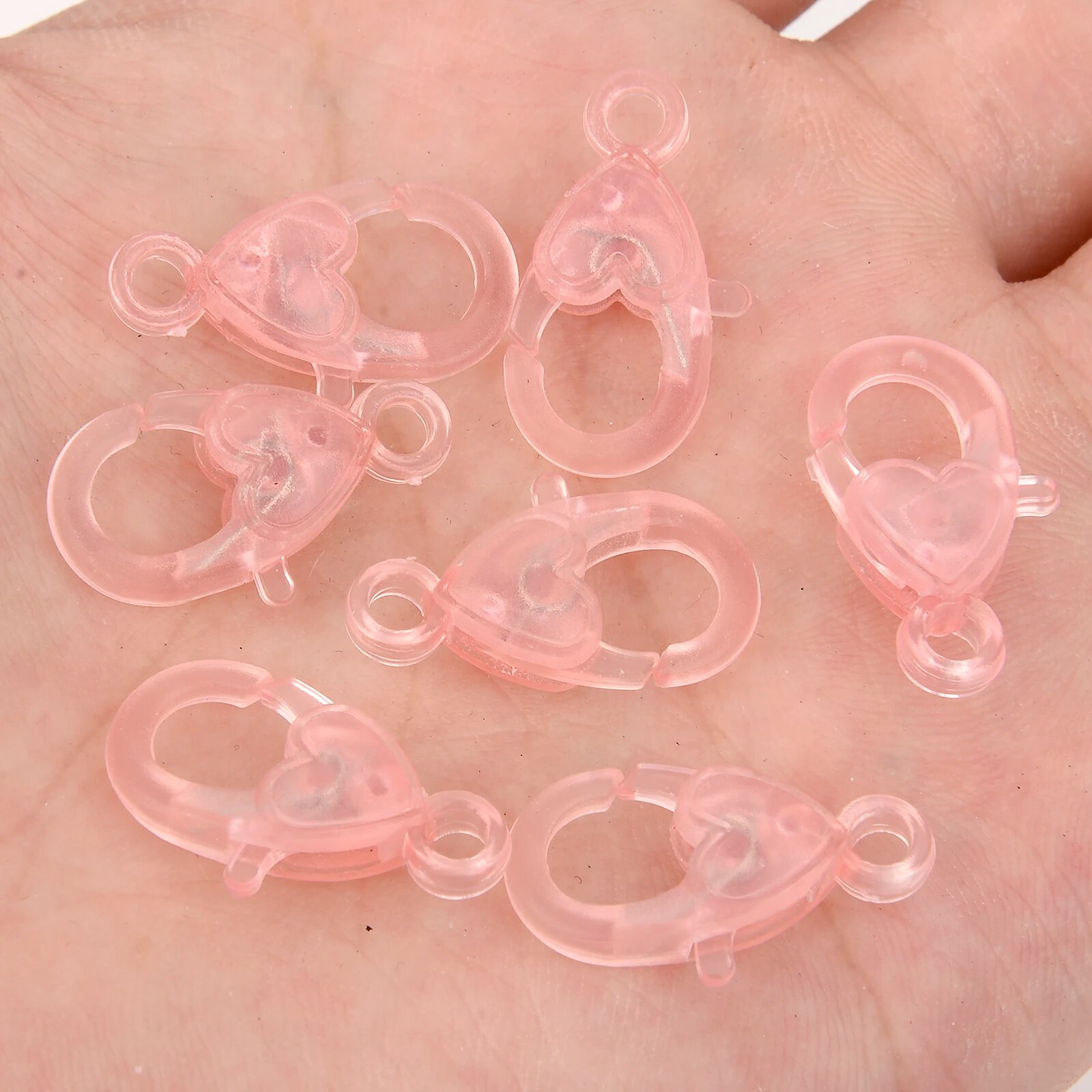 Пластиковые застежки-карабины 20 шт Розовый, Pink