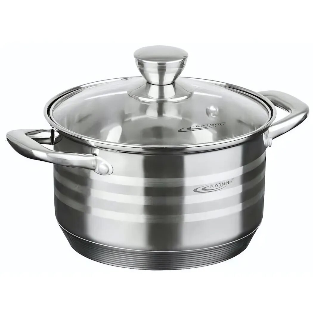 Кастрюля из нержавеющей стали 5,5л «Элис», удобная и прочная, серебристая