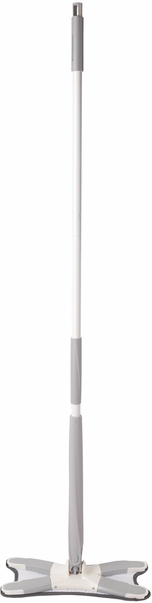 Швабра, Kuchenland, с отжимом, фигурная, с насадкой из микрофибры, бело-серая, Mop