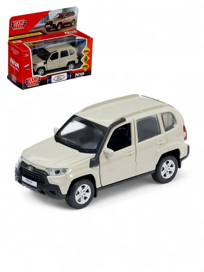 Машина металлическая «Lada Niva Travel», 12 см, открываются двери и багажник, инерция, цвет бежевый