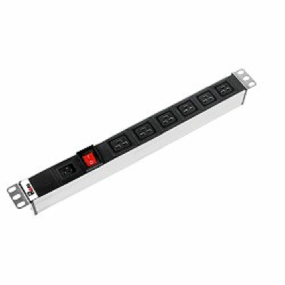 ЦМО Блок розеток Rem-16 с выкл, 6 IEC 60320 C19, вход IEC 60320 C20, 16A, алюм, 19" (бывш R-16-6C19-V-440)